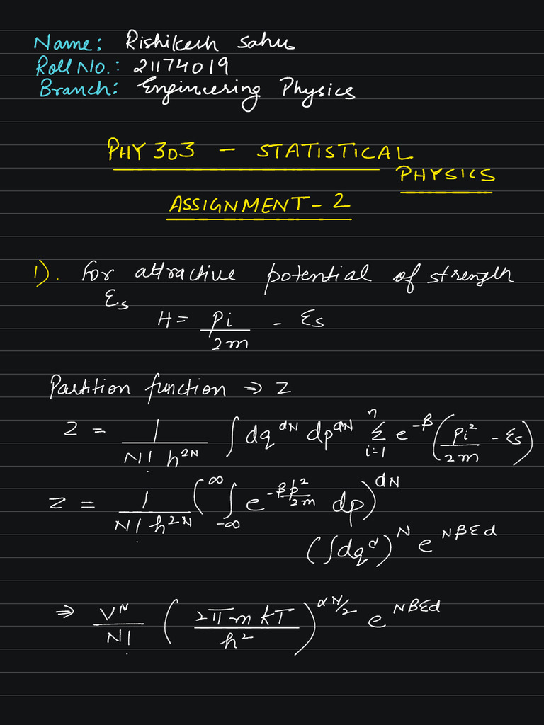 Phy303 Assignment 2 21174019 | PDF