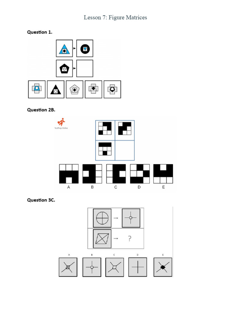 Lesson 7: Figure Matrices Answers | PDF | Teaching Methods & Materials