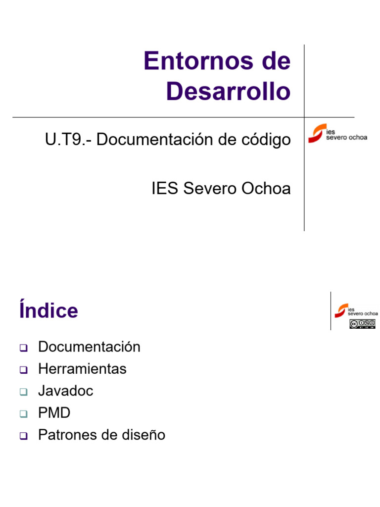 09t ED - documentación de código (Presentación) | PDF | Java (lenguaje de programación) | HTML