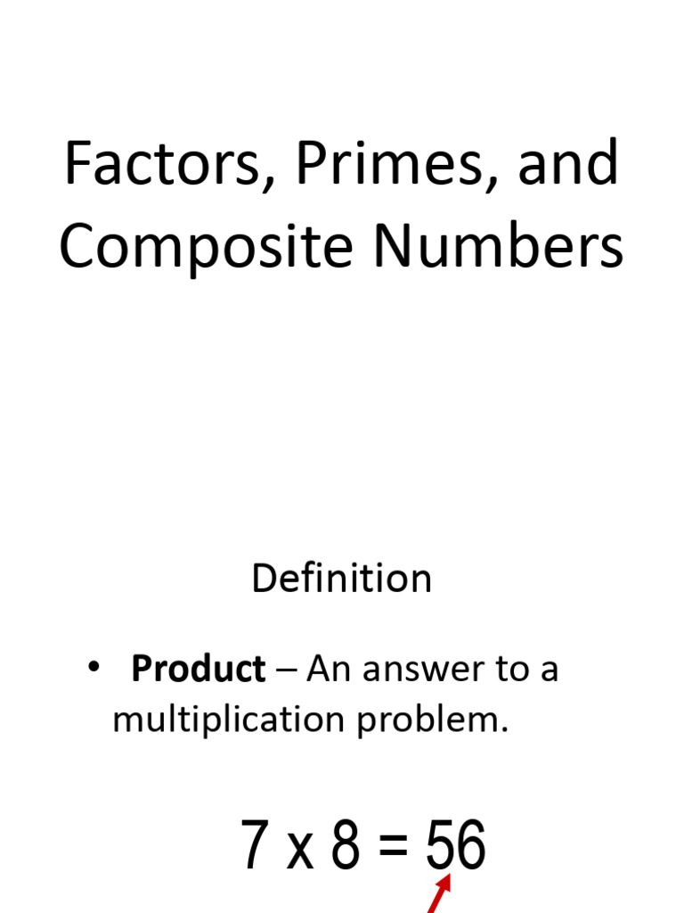 Factors Prime Numbers | PDF | Multiplication | Numbers
