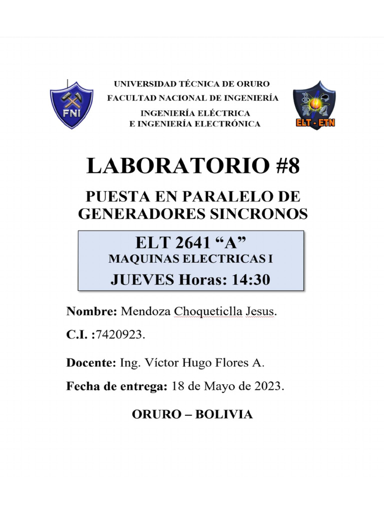 Lab #8 Elt-2641a - Mendoza Choqueticlla Jesus | PDF