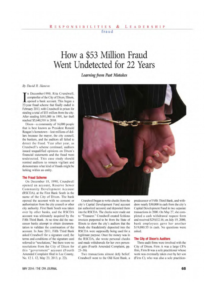 How A $53 Million Fraud Went Undetected For 22 Years | PDF