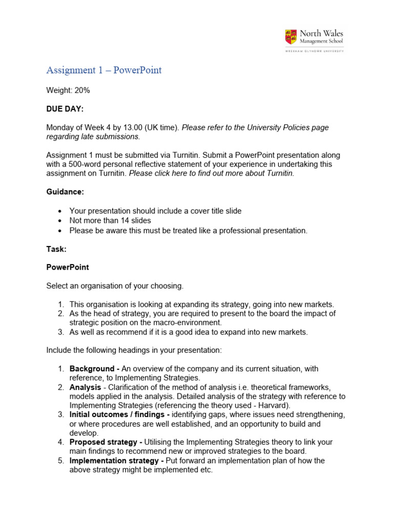 Assignment 1 - PowerPoint Presentation - Implementing Strategies | PDF ... Assignment 1 - PowerPoint Presentation - Implementing Strategies | PDF ...