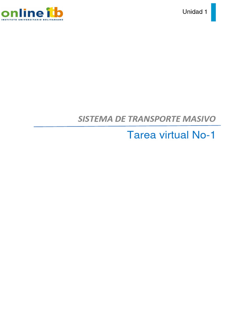 Tarea 1 Sistema de Transporte Masivo | PDF