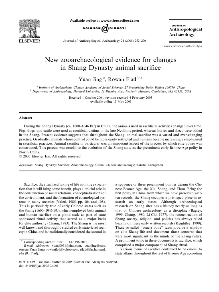 Shang Dynasty Animal Sacrifice Practices | PDF | Sacrifice