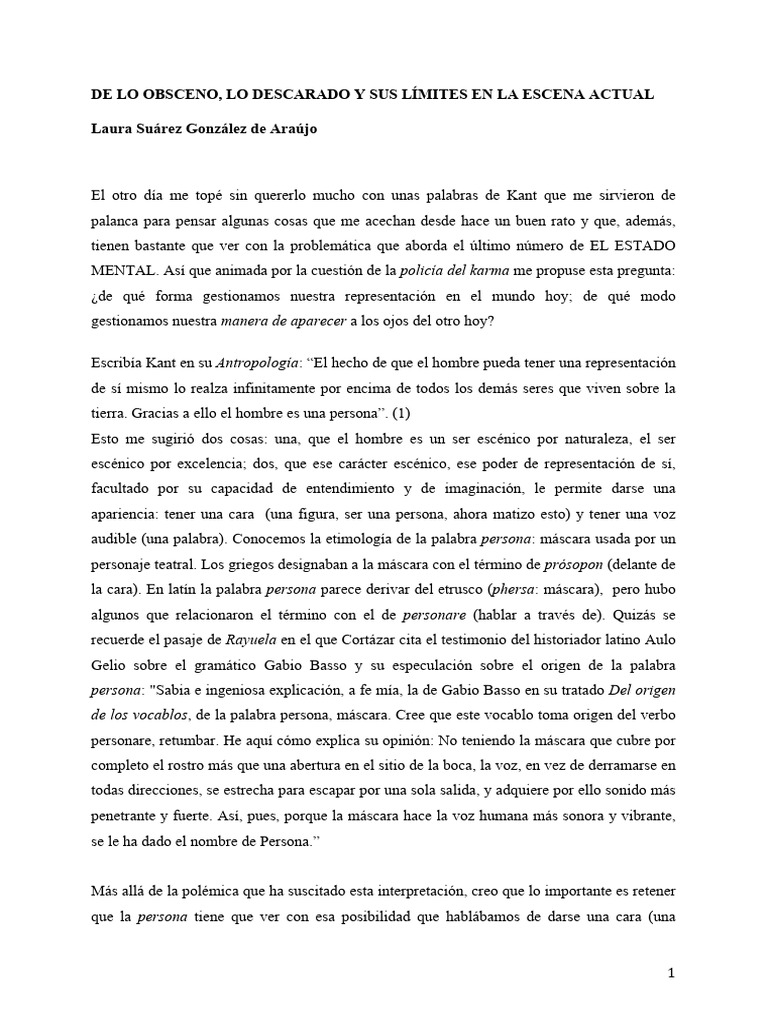 DE LO OBSCENO Y LO DESCARADO Y SUS LÍMITES | PDF | Sueño | Moralidad