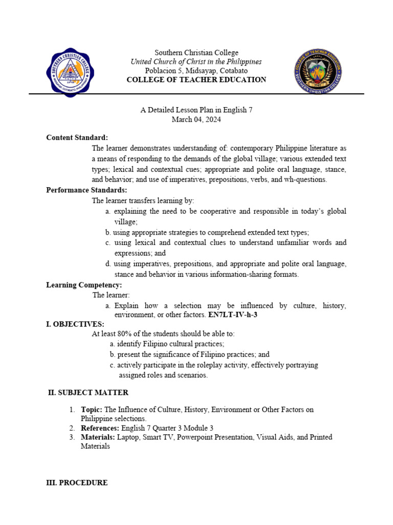 16 Performance Task lesson plan roleplay | PDF | English Language ...