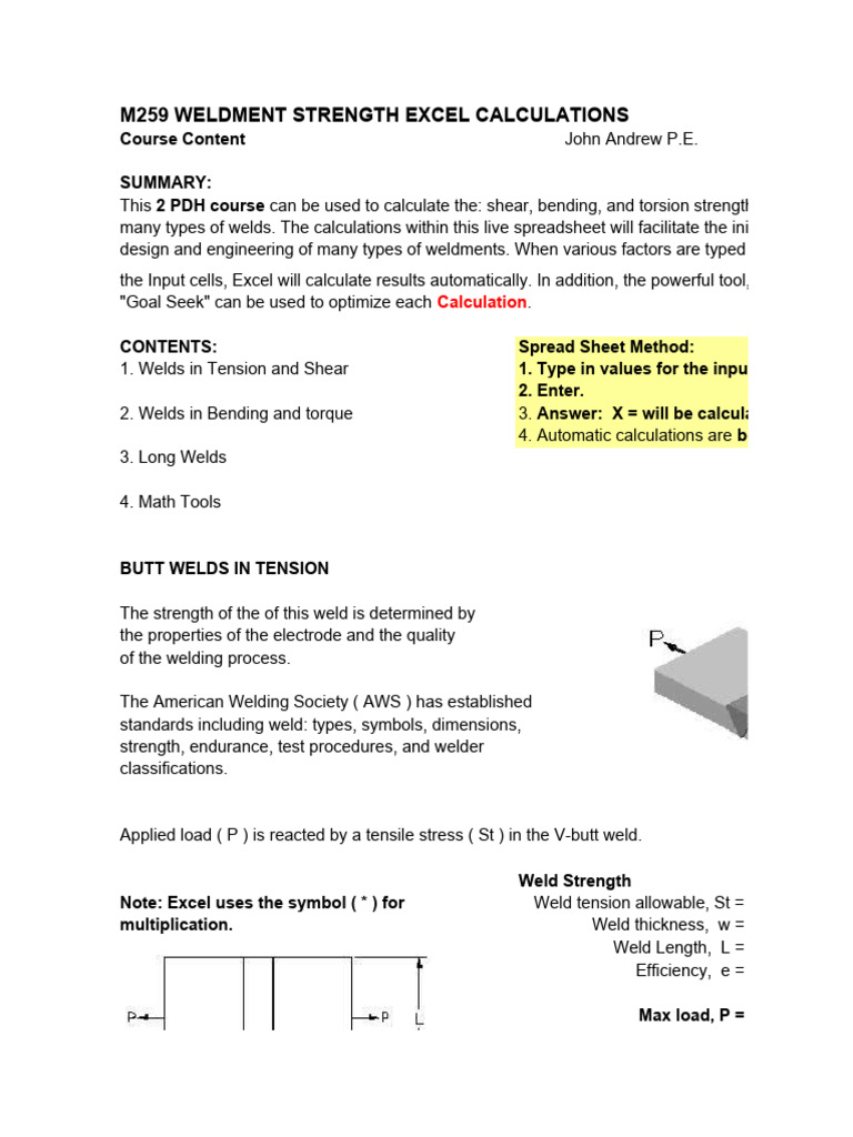 Weldment Strenght Calculation | PDF | Bending | Beam (Structure)