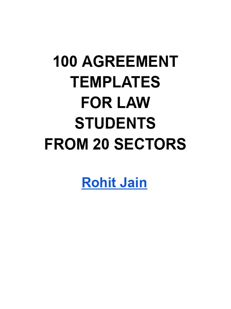 100 Legal Agreement Templates for Students | PDF | Business | Economies