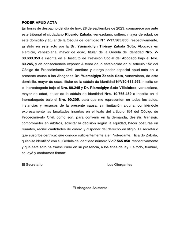 Poder Apud Acta | PDF