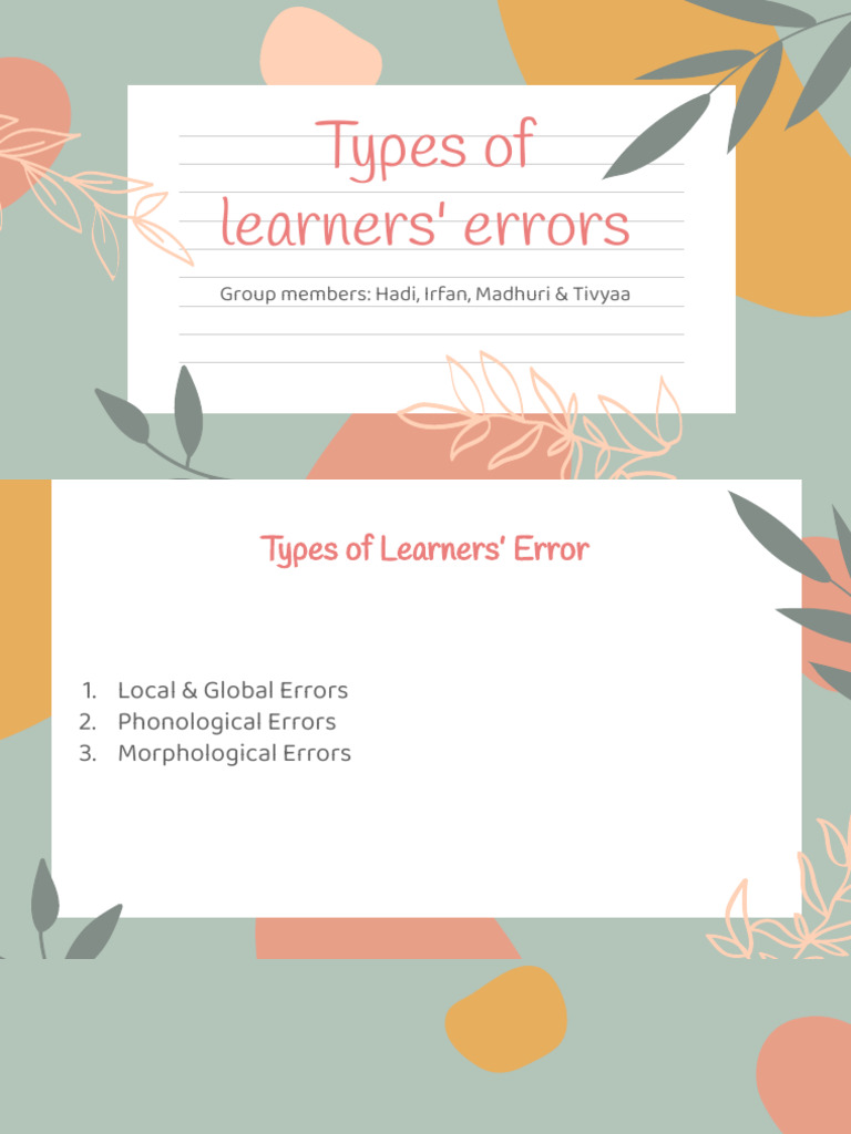 Errors (Types, Causes, Suggestions) | PDF | Morphology (Linguistics) | Word