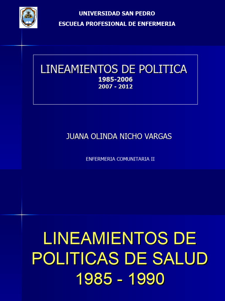 Lineamientos de Politica | PDF | Salud pública | Politica de salud