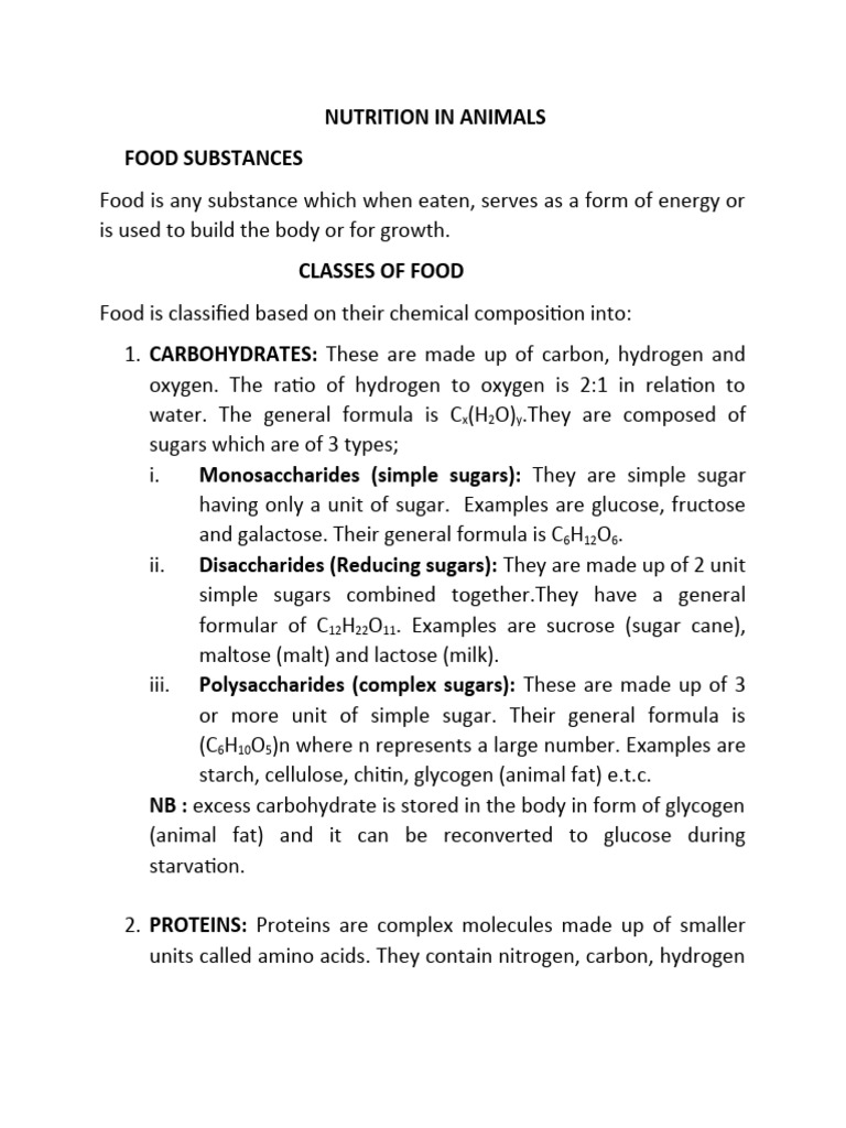 Nutrition in Animals | PDF