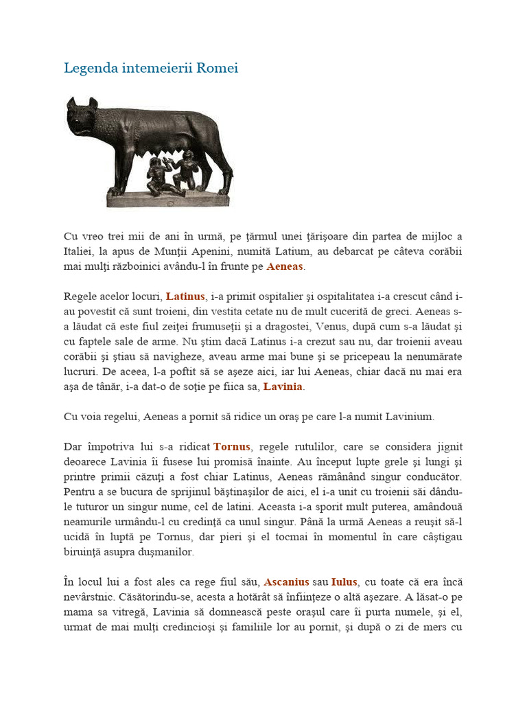 Legenda intemeierii Romei | PDF