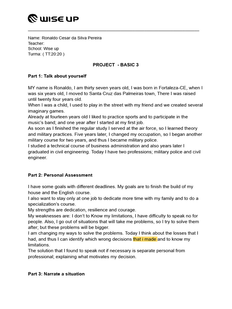 Project - Basic 3 | PDF