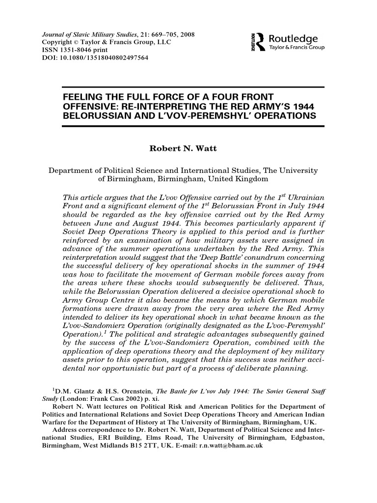 Feeling The Full Force of A Four Front Offensive Re-Interpreting The ...