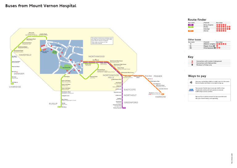 Mount Vernon Hospital Bus Routes Map | PDF | Public Services ...