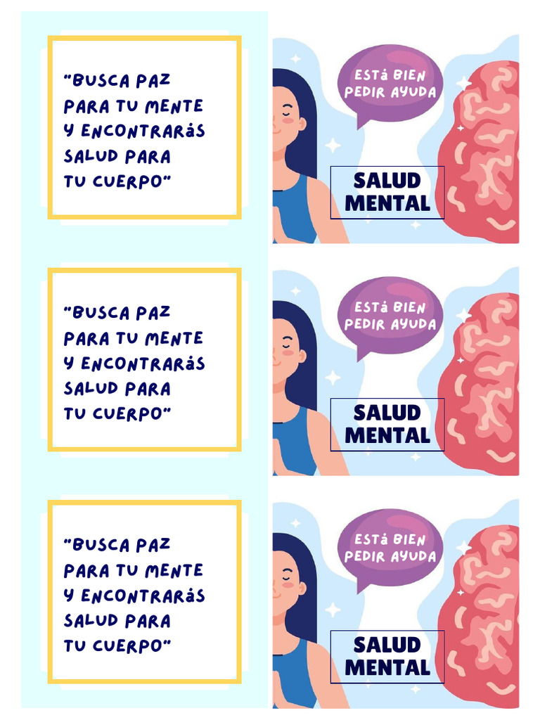 Señales y Tips para tu Salud Mental | PDF | Mente | Salud mental