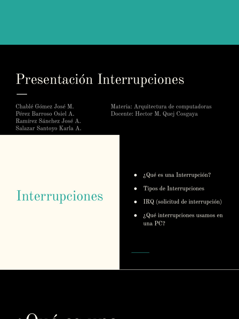 Presentacion Interrupciones | PDF | Sistema operativo | Software