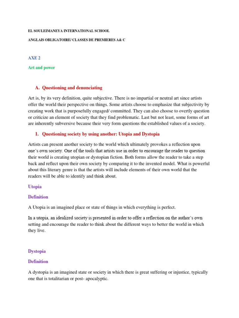 Utopia and Dystopia in Art | PDF | Dystopia | Utopian And Dystopian Fiction