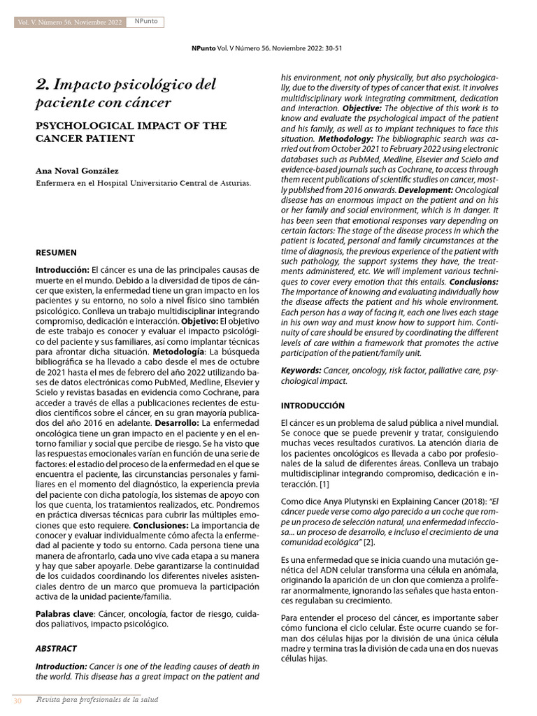 Impacto PS Del Cancer Apoyo Familiar | PDF | Neoplasms | Cancer