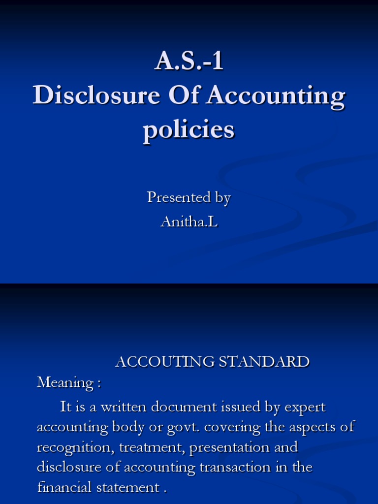 AS-1: Accounting Policies Disclosure | PDF | Finance & Money Management ...