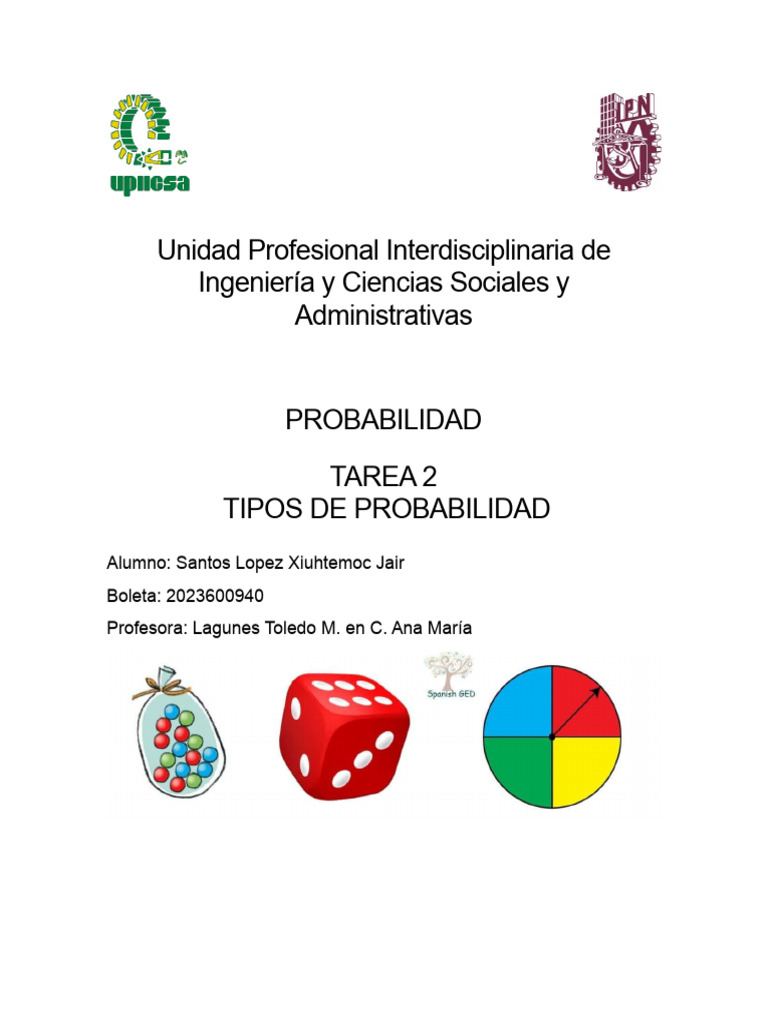 Tipos de Probabilidad | Descargar gratis PDF | Probabilidad | Evidencia