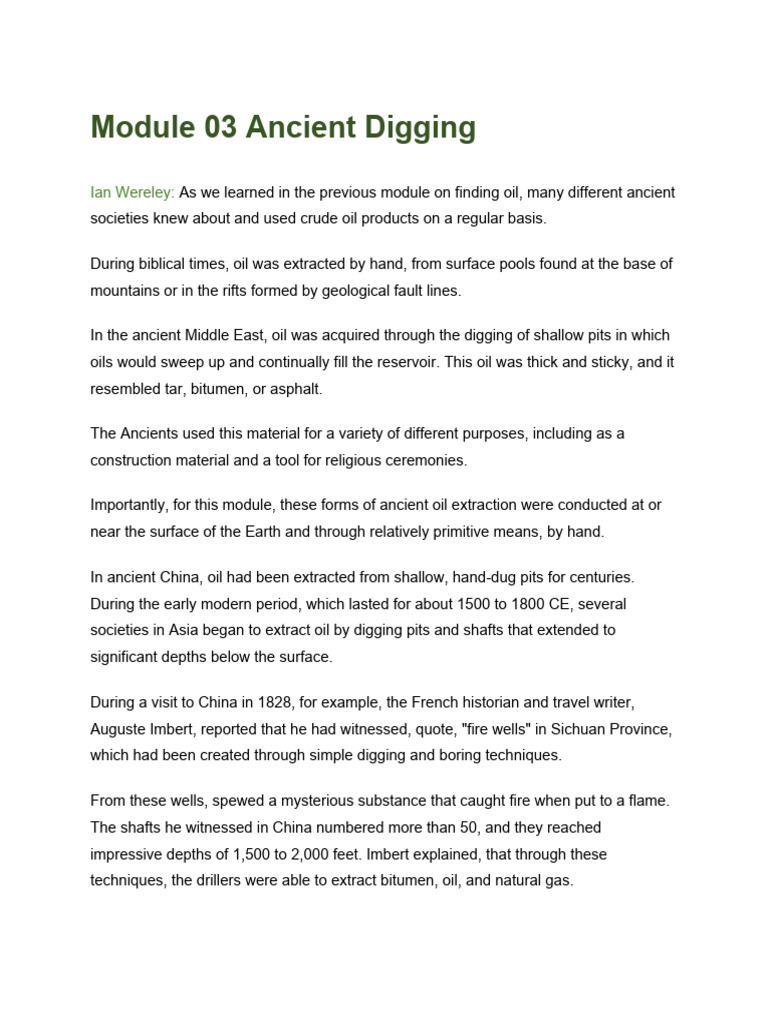 Module 03 Ancient Digging | PDF