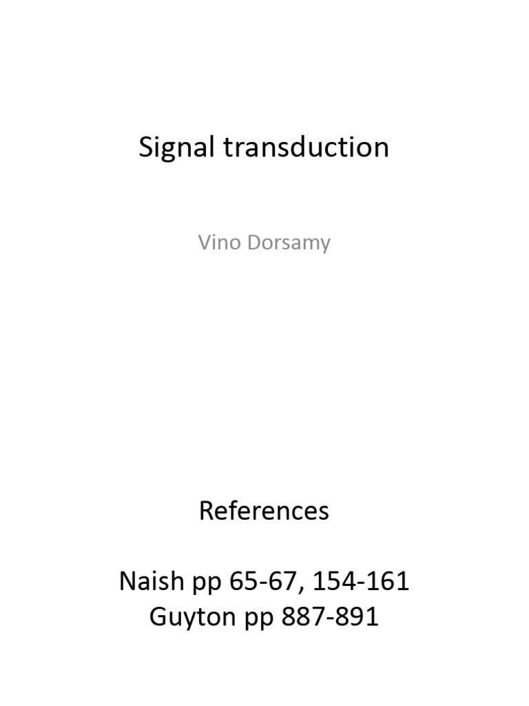 Signal Transduction | PDF
