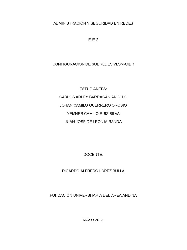 Seguridad en Redes Eje 2 | PDF | Dirección IP | Red de computadoras