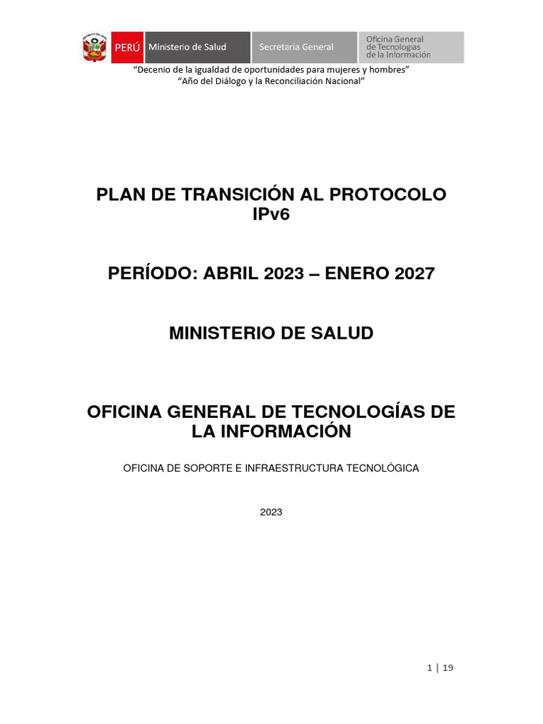 plan | PDF | Yo Pv6 | Protocolos de internet