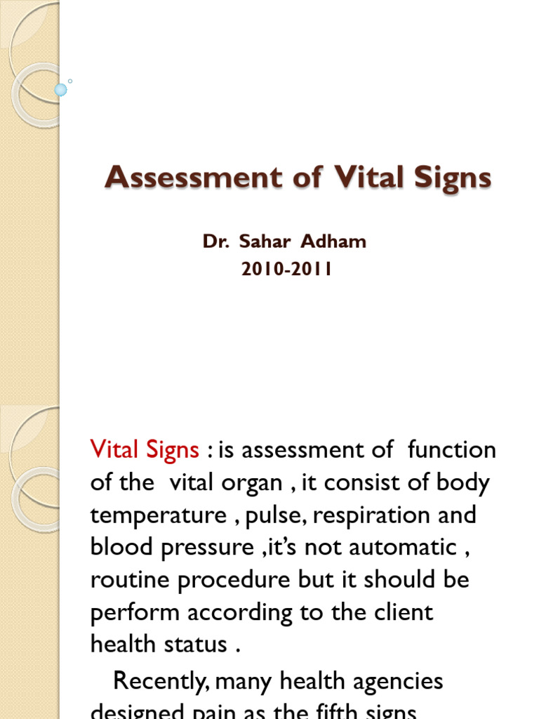 Vital Signs Assessment Guide | PDF | Fever | Fahrenheit
