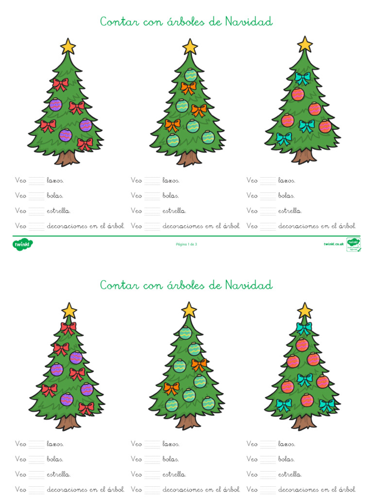 Ficha de Contar Arboles de Navidad | PDF | Hogar, jardinería y bricolaje