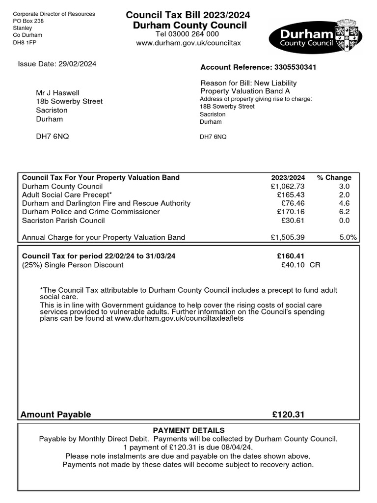 Account Reference: 3305530341: Amount Payable 120.31 | PDF | Payments ...