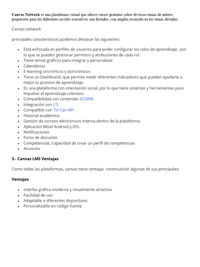 Canvas Network: Plataforma de E-learning | PDF | Informática