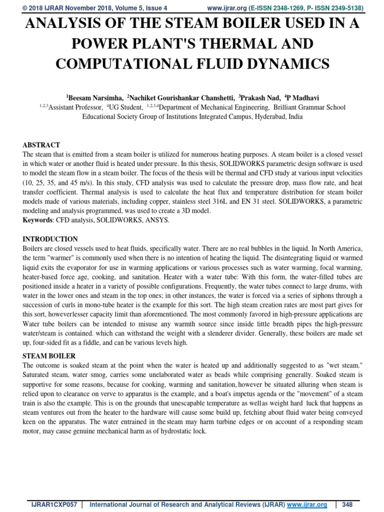 IJRAR1CXP057 | PDF | Computational Fluid Dynamics | Steam