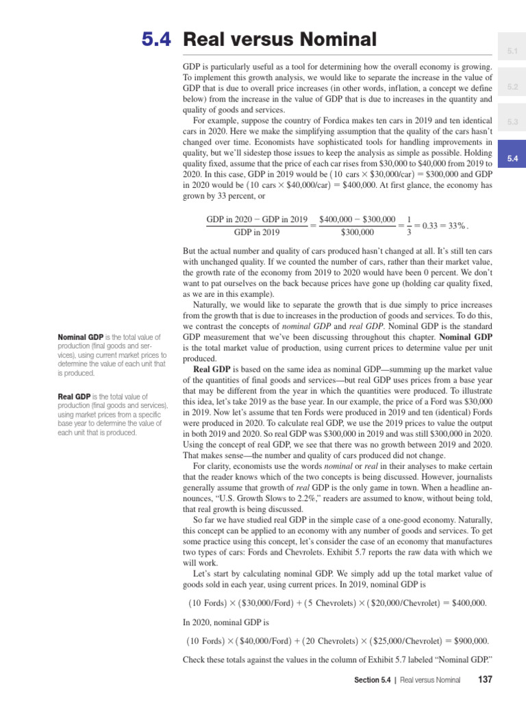 Real Vs Nominal GDP and Inflation | PDF | Gross Domestic Product | Real Versus Nominal Value ...