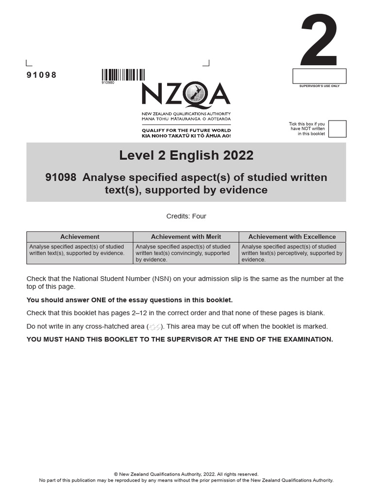 Level 2 English Text Analysis Guide | PDF | Essays | Communication