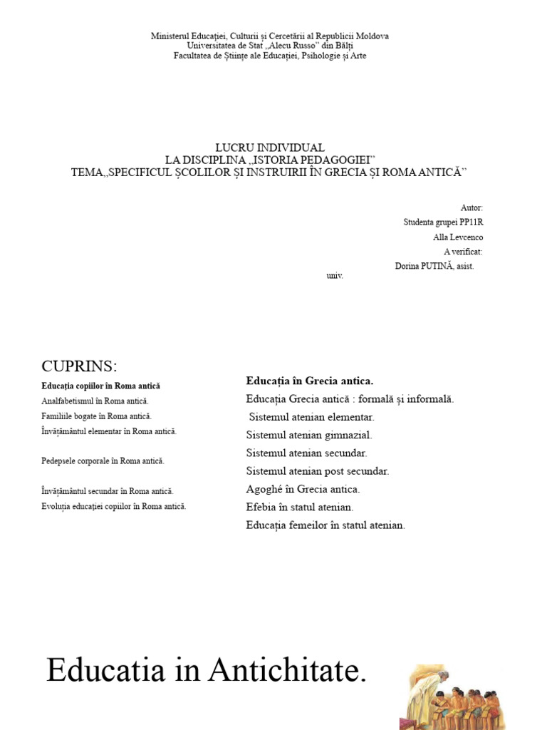 Educatia in Antichitate | PDF