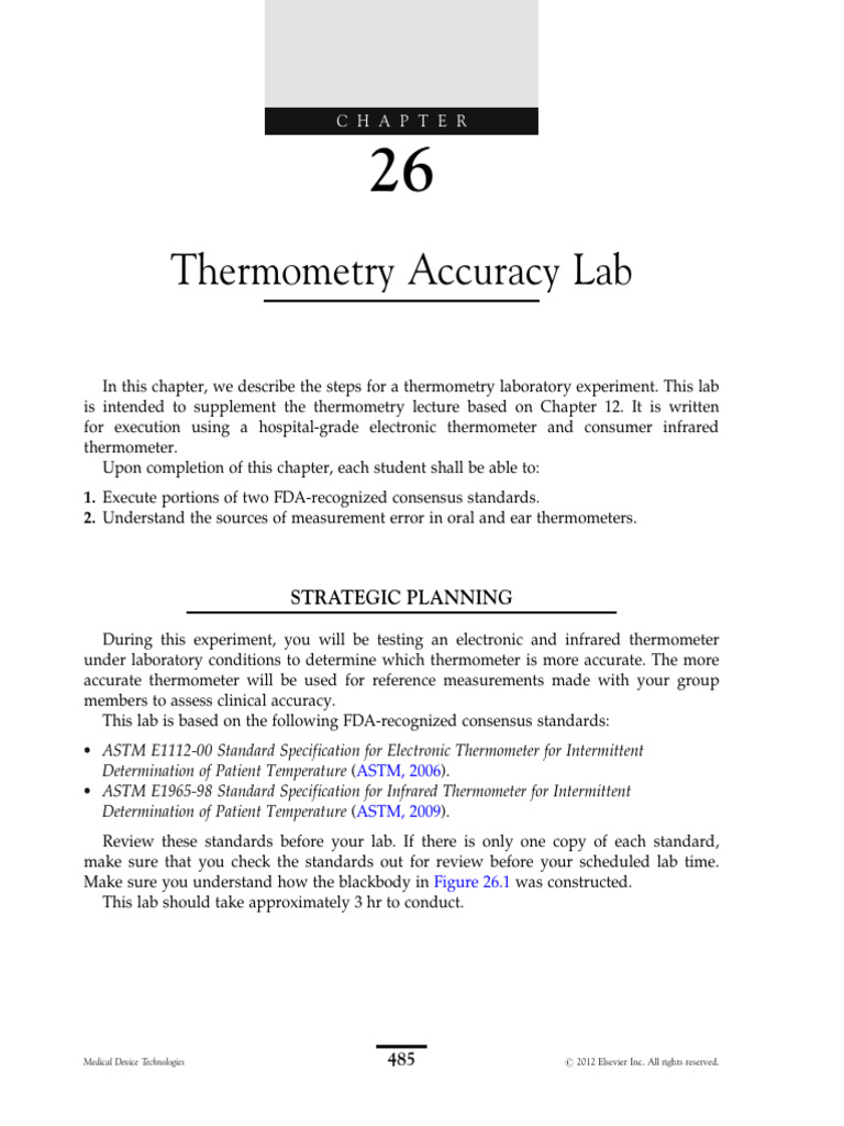 26 Thermometry Accuracy Lab | PDF
