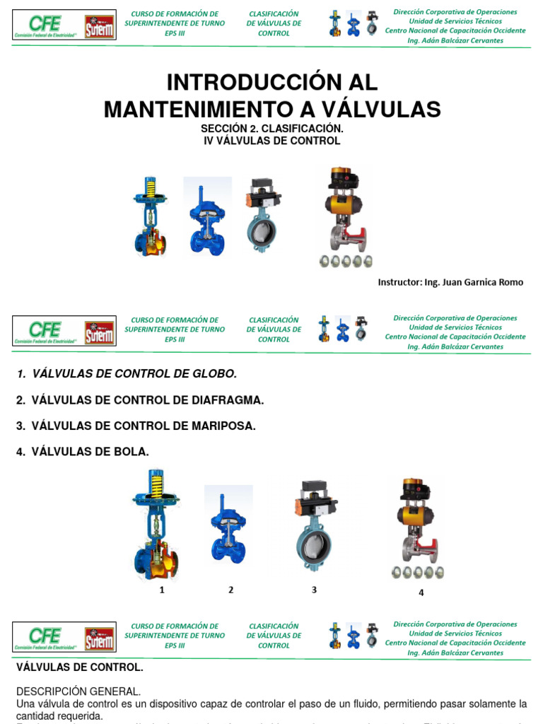 Iv Clasificación de Válvulas de Control Cenac Occ | PDF | Solenoide | Fuerza