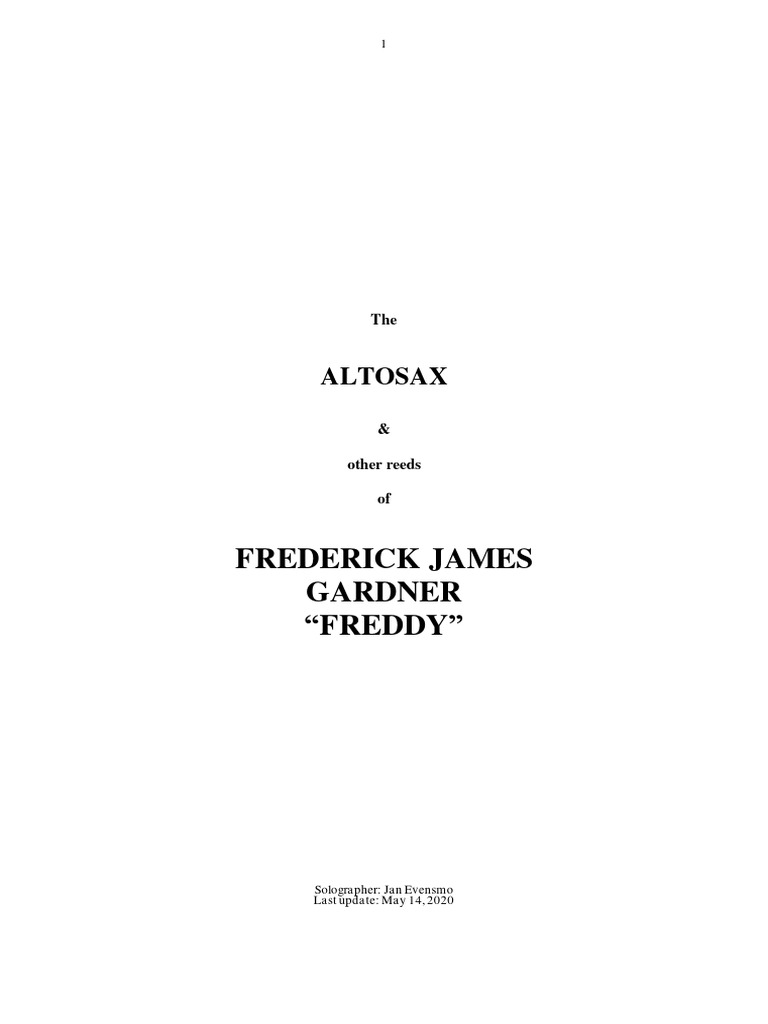 Freddy Gardner | PDF | Jazz | African American Music