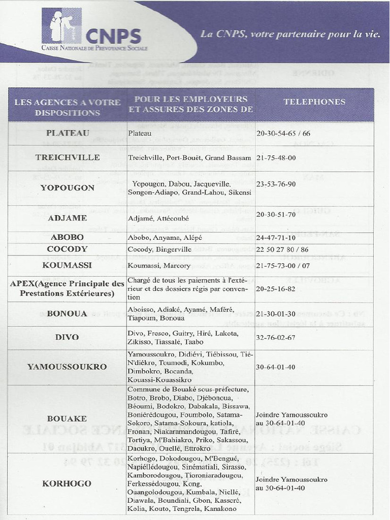Les Agences CNPS | PDF