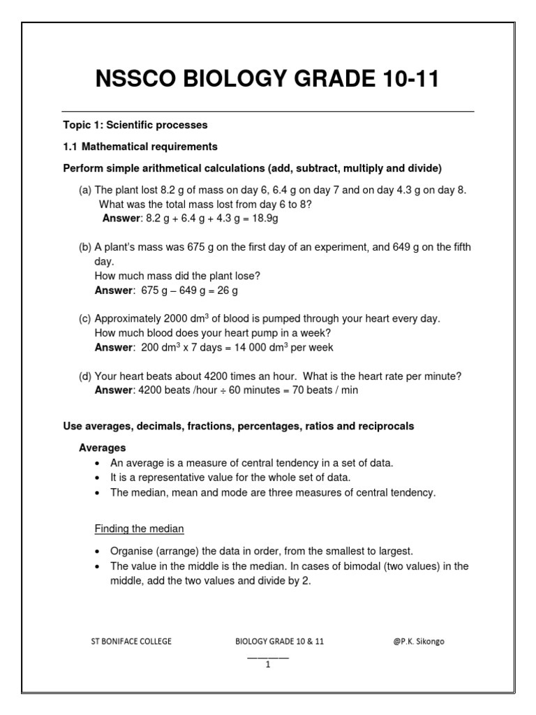 Grade 10-11 Biology Study Guide | PDF | Experiment | Chart