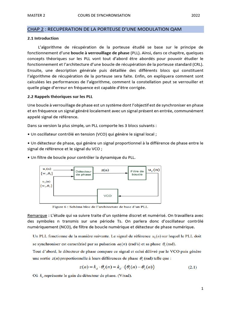 Récupération de la porteuse en QAM | PDF | Sciences et mathématiques ...
