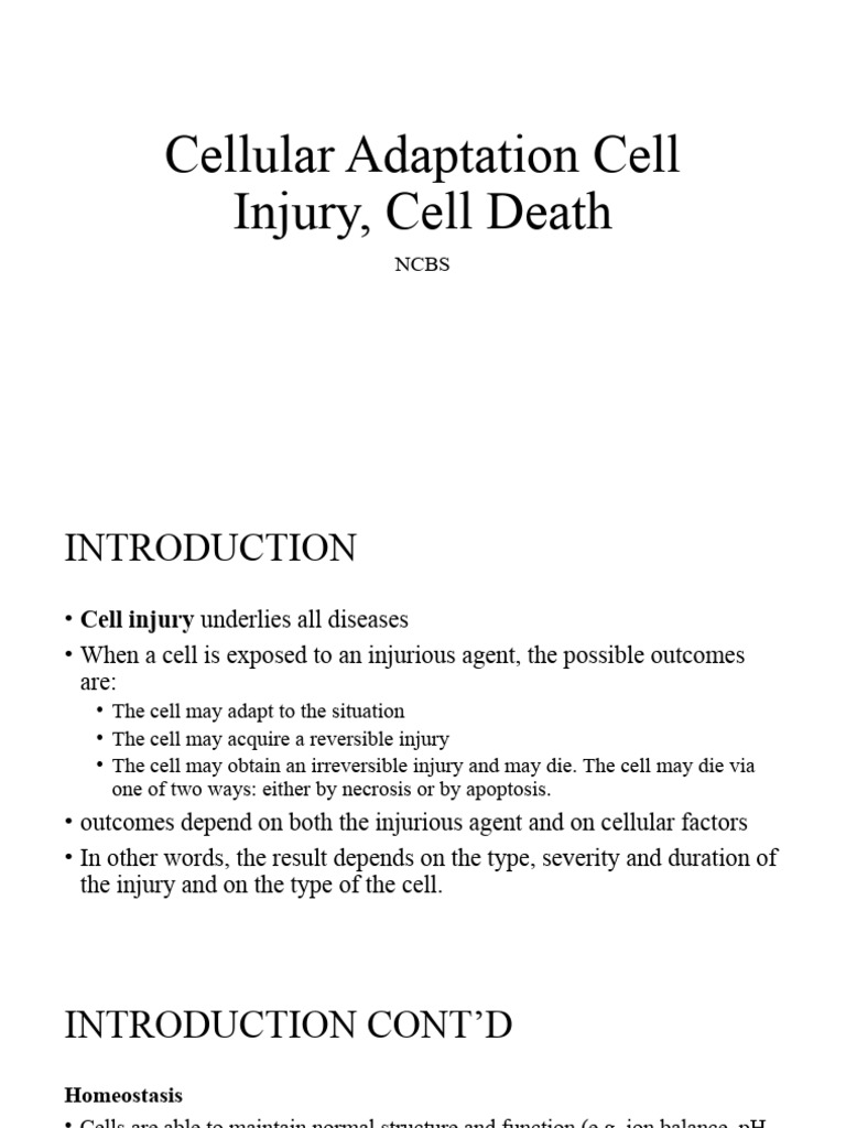 2.lecture 2. Cellular Adaptations Injury and Cell Death | PDF ...