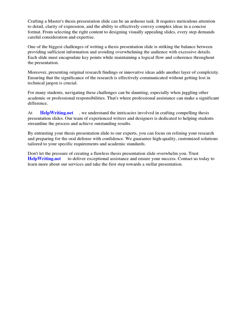 Master Thesis Presentation Slide | PDF | Thesis | Microsoft Power Point