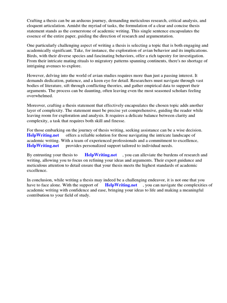 The Birds Thesis Statement | PDF | Birds | Zoo