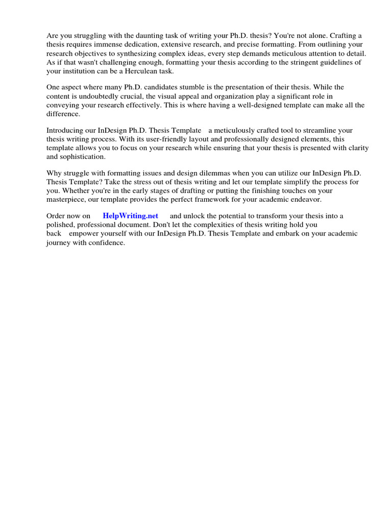 Indesign PHD Thesis Template | PDF | Thesis | Page Layout