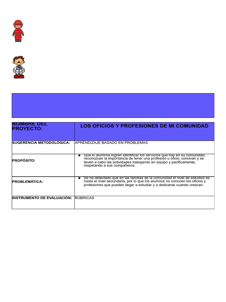 Proyecto Los Oficios y Profesiones de Mi Comunidad - Docx - 20231109 ...